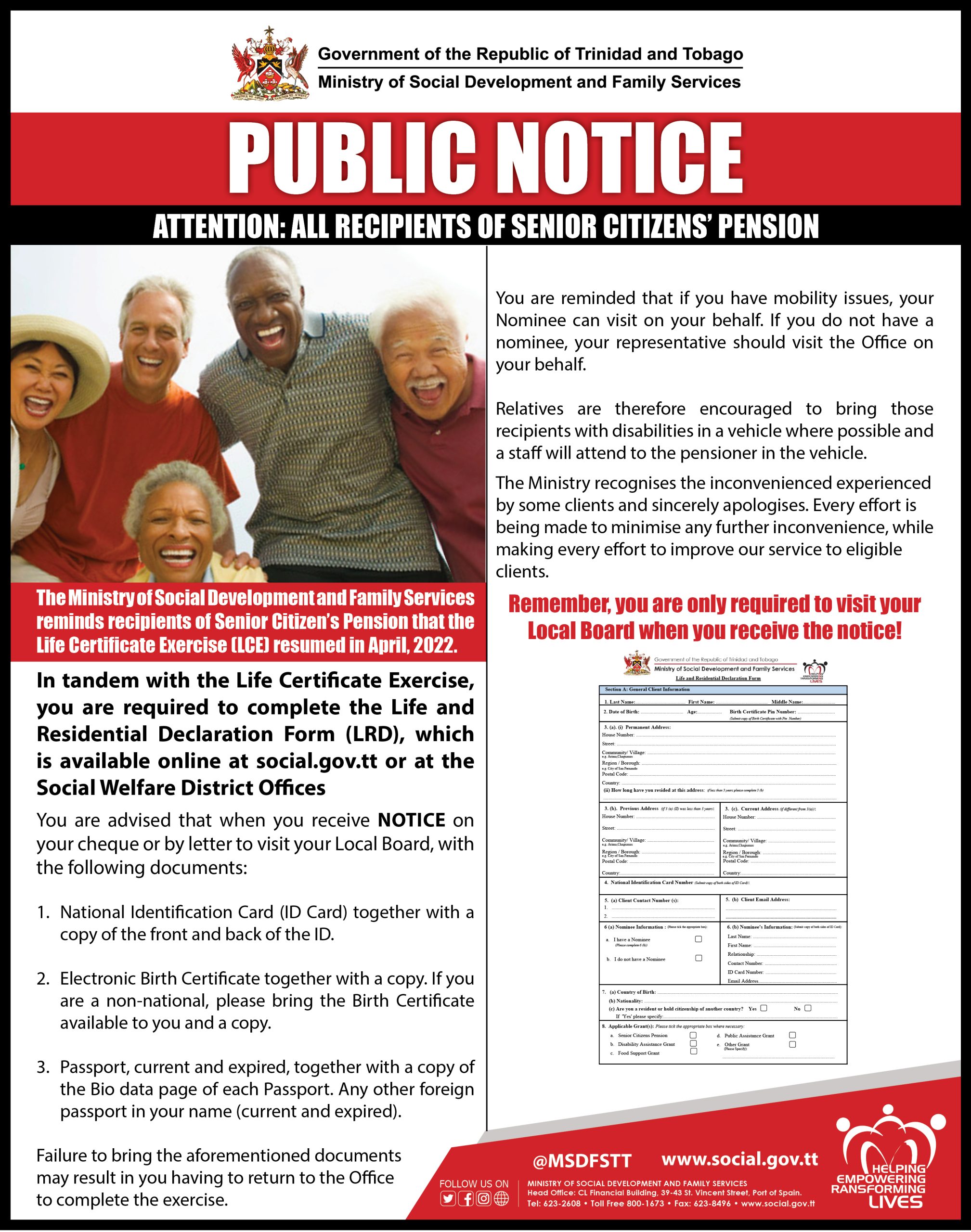 Notices – Ministry of Social Development and Family Services